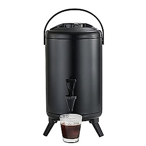 Stainless Steel Insulated Beverage Dispenser 10 Liter/2.64 Gallon with Spigot for tea, coffee, cold milk, water, juice in parties, offices, weddings (10 Liter/2.64 Gallon)