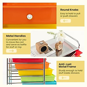 Giantex 12-Drawer Rolling Storage Cart, Multipurpose Movable Organizer Cart, Utility Cart for Home, Office, School (Multicolor)