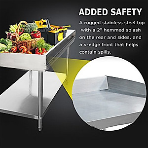 KITMA Stainless Steel Equipment Grill Stand with Undershelf for Restaurant - Heavy Duty Griddle Stand Table - 48x28 Inches…