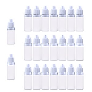 Muluo 30 Pcs 10 ml Empty Plastic Squeezable Eye Dropper bottle Plastic dropper bottle Portable Eye Drop Container with Screw Cap and Plug