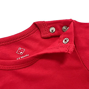 DEFAHN Baby Girl Bell Sleeve Bodysuit Red Onsies Cotton Ruffle Romper Infant Clothes Outfit 0-24 Months (Red, 0-3 Months)