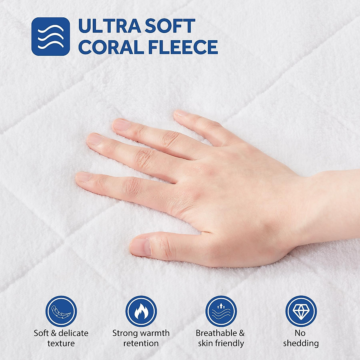 Sealy Heated Mattress Pad King Size with Plush Top, Coral Fleece Electric Bed Warmer with Dual Controller, 10 Heat Settings & Auto Off 1-12 Hours, Fit Up to 17" Deep Pocket, Machine Washable 78"x80"