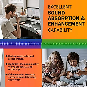 BUBOS 12 Pack Hexagon Acoustic Panels Soundproof Wall Panels,14 X 13 X 0.4Inches Sound Absorbing Panels Acoustical Wall Panels, Acoustic Treatment for Recording Studio, Office, Home,Grey