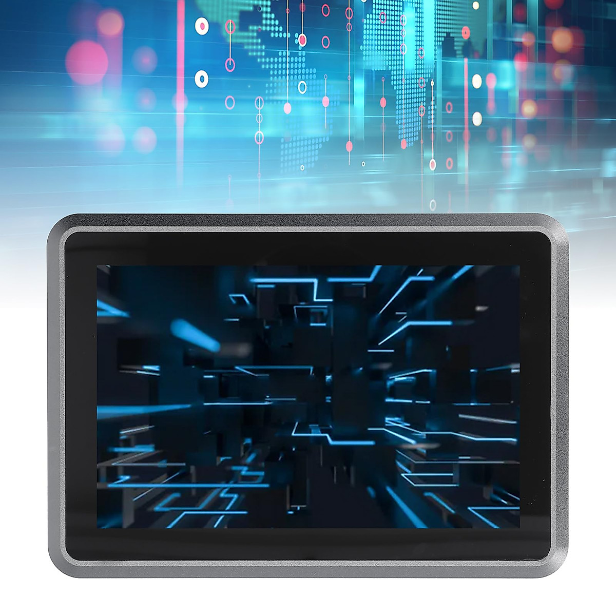 Walfront Rugged Touchscreen Tablet Wide Voltage Embedded Industrial 10.1in Display Capacitive Screen PC Industrial Tablet 100‑240V Aluminum Alloy (US Plug)