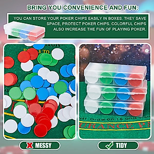 Lewtemi 300 Pieces Plastic Poker Chips with Storage Box Counters Chip Poker Chips Set for Adults Poker Game Counters Play Game Bingo Learning Math Counting(Blue, Red, Green, White)