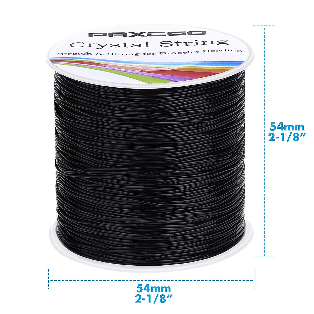 Paxcoo Stretchy String for Bracelets, 0.8mm Black Elastic String Bracelet Cord Jewelry Bead Thread for Bracelets, Necklaces, Beading and Jewelry Making