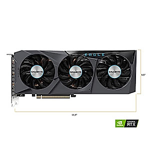 Gigabyte GeForce RTX 3070 Eagle OC 8G (REV2.0) Graphics Card, 3X WINDFORCE Fans, LHR, 8GB 256-bit GDDR6, GV-N3070EAGLE OC-8GD Video Card