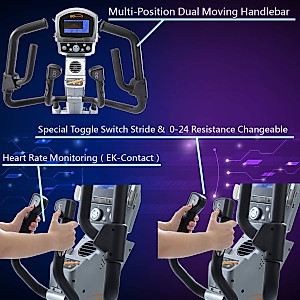 GOELLIPTICAL T-300MX Motorized VST 18"-22" Elliptical Exercise Cross Trainer Machine for Cardio Fitness Strength Conditioning Exercise Workout at Home or Gym