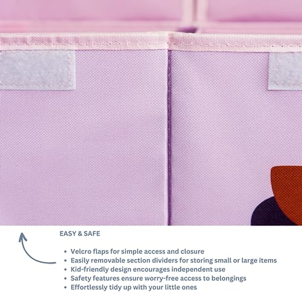 Ethiques Purple Collapsible Large toy chest, Sturdy Storage compartments with Lids. Kids Toy Box Chest Storage Organizer for Nursery Room, Playroom, Home Organization, 40.6X16.5X14.2 Inch (Cute Dinosaur). Large Toy box for girls . Toy box for boys