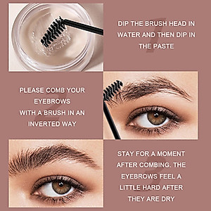 Eyebrow Pomade Brow Gel Pomade,Long Lasting Waterproof and Enhancers Eyebrow Soft Smooth,Eyebrow Makeup Gel with Eyebrow Brush for Girls and Women-Black