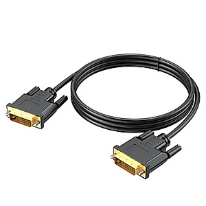URELEGAN DVI to DVI Cable 6 Feet, DVI to DVI-D 24+1 Cable Male to Male Digital Video Monitor Cable for HDTV, Gaming, Monitor, Projector