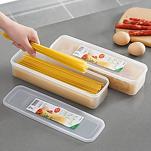 2 Pack-Pasta Storage Containers, Airtight Spaghetti Food Container with Soft Lids, BPA Free, Kitchen Box Organization Jar for Spaghetti, Cereal, Flour, Sugar, Noodles (2)