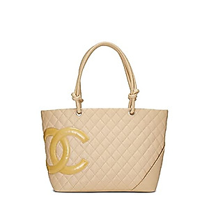 CHANEL, Pre-Loved Beige Quilted Calfskin Cambon Ligne Tote Large, Beige