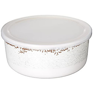 Gibson Home Mauna Melamine 8 Piece Nesting Food Storage Set W/PP Lid- 54OZ, 40OZ, 27OZ, 19OZ – Ice White (135400.08)