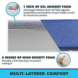Foamma 7” x 30” x 75” Water Resistant Gel Memory Foam RV Bunk Mattress, Firm High Density Foam Base, Comfortable and Durable Polyester Cover, Truck, Camper, Travel Trailer, Made in USA!