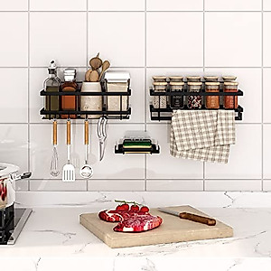 Apsan Shower Caddy,Bathroom Organizer,No Drilling Adhesive Rustproof Shower Shelves, Shower Organizer for Inside Shower, Kitchen Organization and Storage-3 Pack (Black)