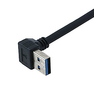 Antrader USB 3.0 Right Angle 90 Degree UP & Down Extension Cable Male to Female Converter Data Adapter Cord 2 Pairs