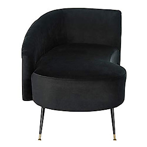 Safavieh Home Evangeline Glam Black Velvet Parisian Settee Loveseat