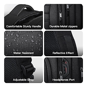 LCKPENG Backpack, Laptop Backpack, Travel Laptop Backpack, Backpack for Women Men, Extra Large TSA Approved Business College School 17.3 Inch Laptop Carry on Backpack with USB Charging Port , Grey