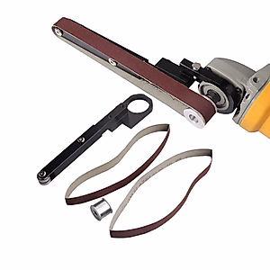 Electric Belt Grinder Belt Sander Attachment Angle Grinder Modified Sand Belt Machine Pipe Belt Sander Polisher Belt Sanders Polisher Suitable for 100 Angle Grinder (COLOR:red)