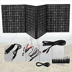 Solar Panels 150W 18V Foldable Solar Panel with USB Output for 5V 12V Charging, Waterproof Monocrystalline Solar Cell Solar Charger for Camping Garden, 150W (150w) (150w)