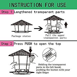 Jealoeur Bird Feeders for Outside Bird Feeder, with a Latch Feature,Retractable Bird Feeder, Wild Bird Seed for Outside Feeders for Outside and Garden Decoration Yard for Bird Watchers (Black)