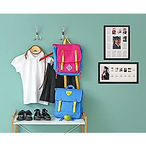 WOOD SIDE ORBIS School Years Picture Days Collage Frame with Double White Mat, Displays One 5x7 Photo and Twelve 2.5x3.5 Pictures, Landscape, Portrait, K-12 Keepsake