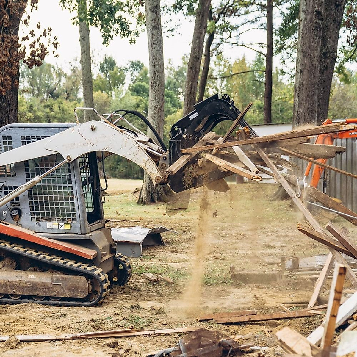 Titan Attachments Skid Steer 60 in. Demolition Grapple Bucket Attachment Heavy-Duty Series