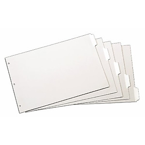 Cardinal® Slant-D® Ring 11" x 17" Tabloid ClearVue™ Binders, 2" Rings, 63% Recycled, White & Tops 11x17 Write'n Erase Tab Divider, 5-Tab, White, (84270CB)