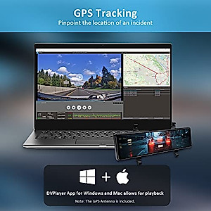 NexiGo D90 (Gen 2) True 4K Mirror Dash Cam with Dual Sony_Sensors, 11 Inch IPS Full Touch Split Screen, Super Night Vision, G-Sensor & Emergency Recording, GPS, Parking Monitor/Assistance