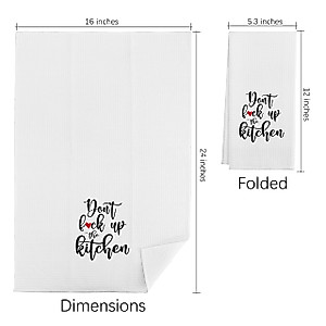 Don't F*ck Up The Kitchen Funny Kitchen Towels Tea Towels, 16 X 24 Inches Cotton Modern Dish Towels Dishcloths, Dish Cloth Flour Sack Hand Towel for Farmhouse Kitchen Decor,Fun Housewarming Gifts