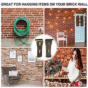 LEIFIDE 50 Pcs Brick Wall Hook Clips for Hanging Outdoors Brick Hanger Wall Clips Steel Wreaths Pictures Hanger Fits Brick 2-1/8 to 2-1/3 for Hanging Lights No Drill and Nails Needed