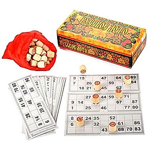 DADDY AMMO Russian Lotto Game Bingo Game Set - Travel Bingo Set - Board Games for Adults - Tombola Italian Game
