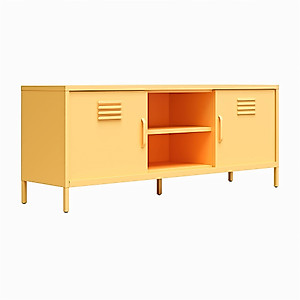 Novogratz Cache Metal Locker-Style TV Stand for TVs up to 65", Yellow