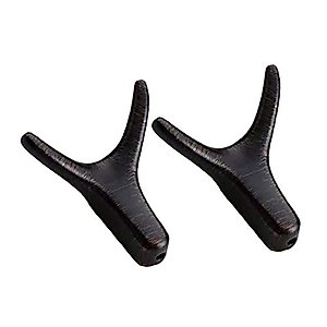 Metal Dual Coat Hooks, Nordic Horn Wall Mounted Hook, Decorative Vintage Hangers,Heavy Duty Wall Hook for Hanging Coat, Scarf, Bag, Key, Hat, 2 Pack (Vintage Black)