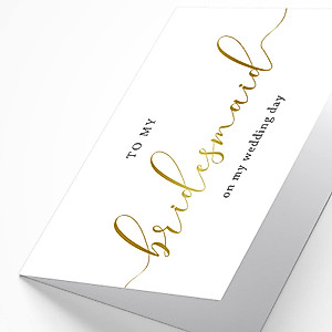 Spercy Wedding Bridesmaid Thank You Card, Blank Inside, 8" x 5.3"