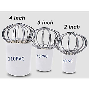 Baitaihem 304 Stainless Steel Drain Outdoor Roof Anti-Blocking Line Cap Drain Cover Gutter Protector Cleaner Gutter Cleaning Tool,3 inch