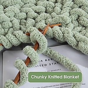 MABOZOO Chunky Yarn for Crocheting 8 Pack,Sage Green Fluffy Jumbo Chenille Yarn,Soft Plush Yarn Bulky,Giant Thick Fuzzy Yarn for Hand Knitting or Arm Knitting (31.7 yds,8 oz Each Skein)