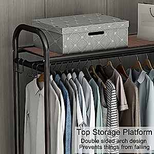 ZBYL Metal Clothing Wardrobe Garment Rack, Freestanding Clothes Rail Closet Rack Double Rod Laundry Hanging Rack, Portable Organizer with Bottom Rack, 105×150cm (Color : White)