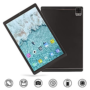 Naroote 10.1 Inch Tablet 2560x1600 Resolution Dual Cards Dual Standby Tablet PC Black 2MP Front 5MP Rear 100-240V for Android 12 for Reading (US Plug)