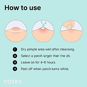 COSRX Acne Pimple Patch Absorbing Hydrocolloid Original 3 Size Patches for Blemishes and Zits Cover, Spot Stickers for Face and Body, Not Tested on Animals, No Toxic Ingredients (72 Count (Pack of 3))