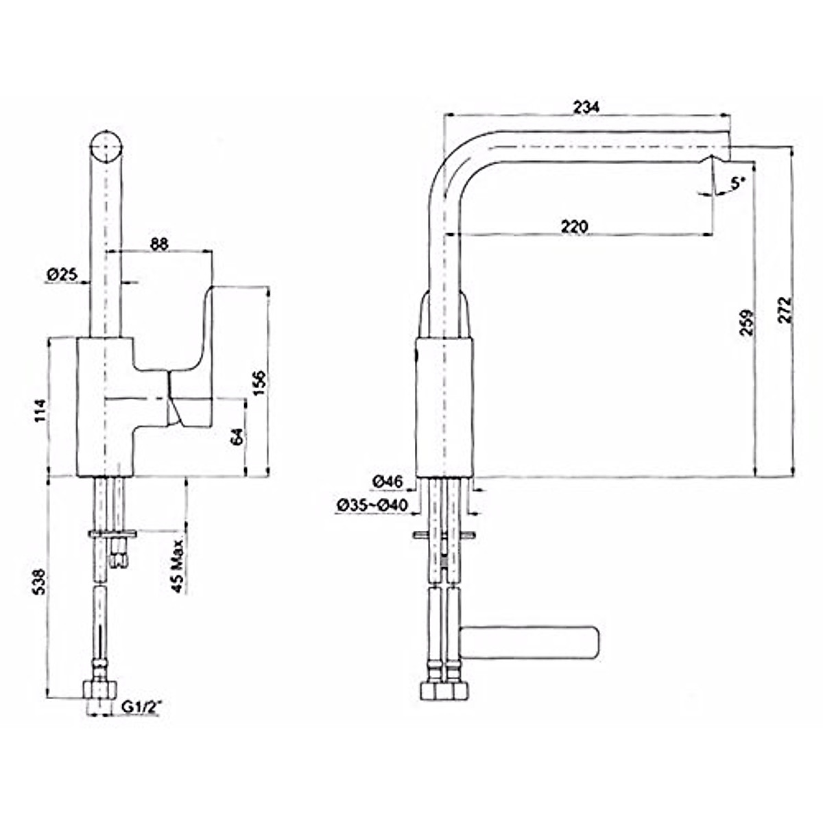 SJQKA-Faucet Kitchen faucet, hot and cold dish basin, sink, sink, all copper universal swivel head