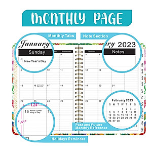 2023-2024 Planner - Weekly & Monthly Planner with Monthly Tabs, July 2023 to June 2024Daily Planner Yearly Agenda Calendar Organizer, Hardcover Elastic Closure (Bird01)