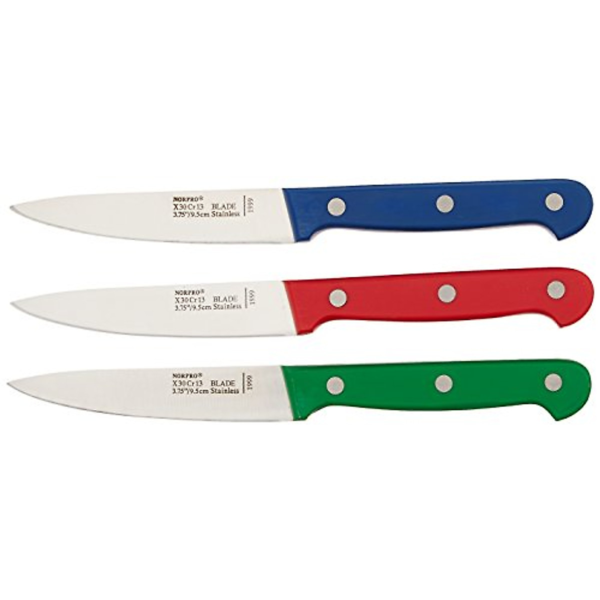 Norpro Colored Paring Knife Set, 3-Piece, Multicolored