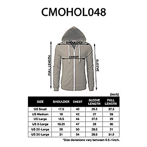 H2H Mens Slim Fit Zip Up Lightweight Long Sleeve Hoodies CHARCOAL US S/Asia M (CMOHOL048)