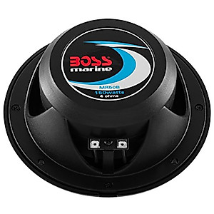 BOSS Audio Systems MR50B 5.25 inch Marine Stereo Boat Speakers - 150 Watts (pair), 2 Way, Full Range Audio, Tweeters, Coaxial, Weatherproof, Sold in Pairs