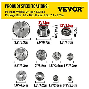 Mophorn 17pcs/Set CJ0618 Lathe Mini Lathe Gears Metal Cutting Machine Gears Lathe Gears Metal Exchange Gear (17pcs/Set)