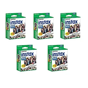 Fujifilm Instax Wide Instant Films for Fuji Instax Wide 210 200 100 300, Pack of 5