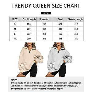 Trendy Queen Womens Half Zip Pullover Oversized Sweatshirts Hoodies with Pockets Quarter Zip Long Sleeve Fleece Jackets Crewneck Fall Outfits Cute Preppy Y2k Winter Clothes Teen Girls Fashion 2023