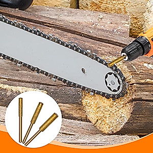 Coolrunner 21 PCS Diamond Chainsaw Sharpener Chainsaw Diamond Sharpener in 3 Size Diamond Chainsaw Sharpener Burr, Polishing Grinding Tool for Electric Chain Saw, Stone Carvings(4mm, 4.8mm, 5.5mm)